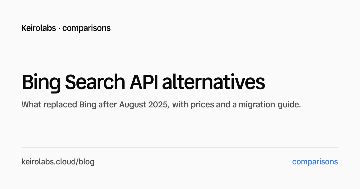 Bing Search API Is Retired: 7 Alternatives (2026)